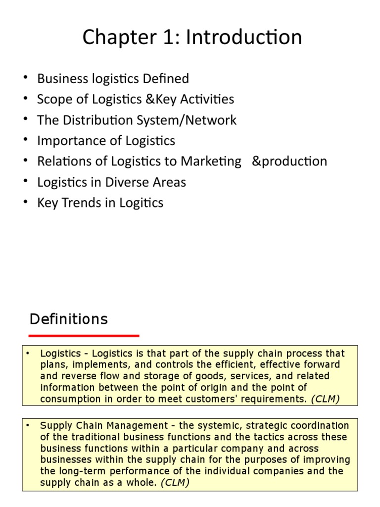 Business Logistics Defined | PDF | Logistics | Warehouse