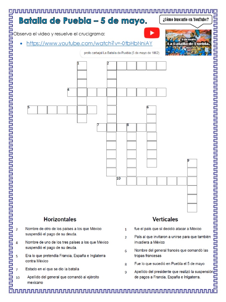 Actividades Batalla de Puebla (5 de Mayo) - Profe Carbajal-1 | PDF