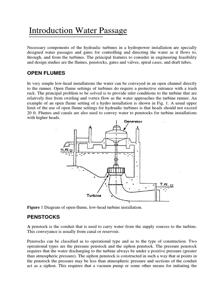 Hydropower Water Passage Components | PDF | Physical Quantities | Civil ...