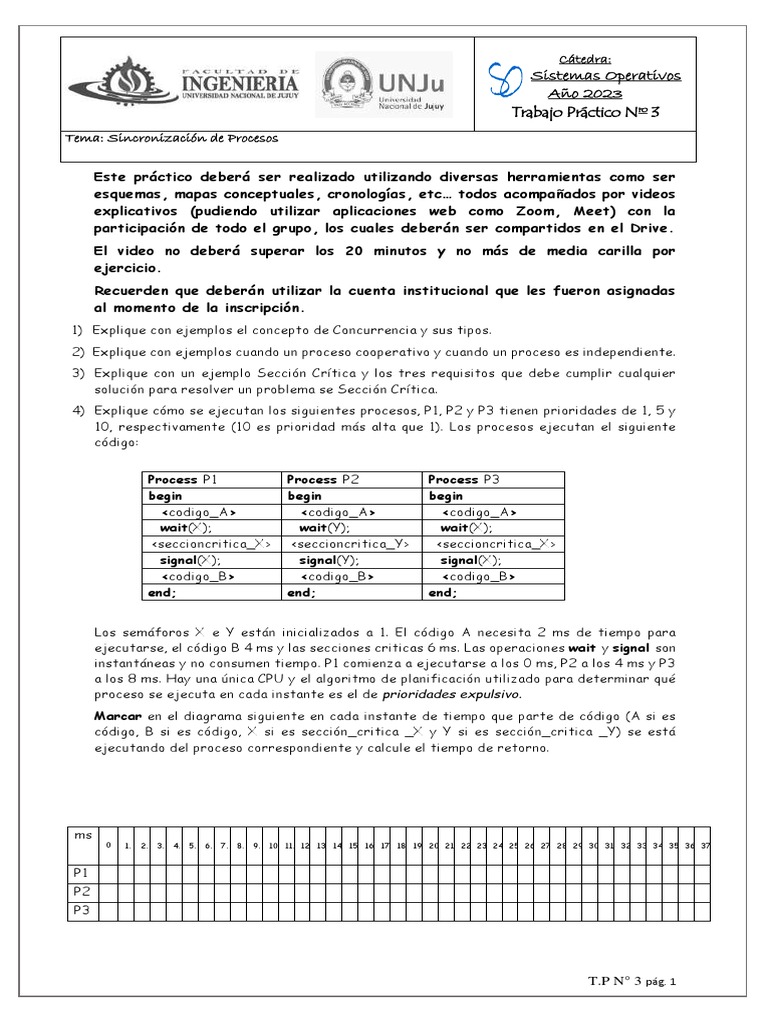 Tpn° 3 - 2023 | PDF | Concurrencia (informática) | Arquitectura de Computadores