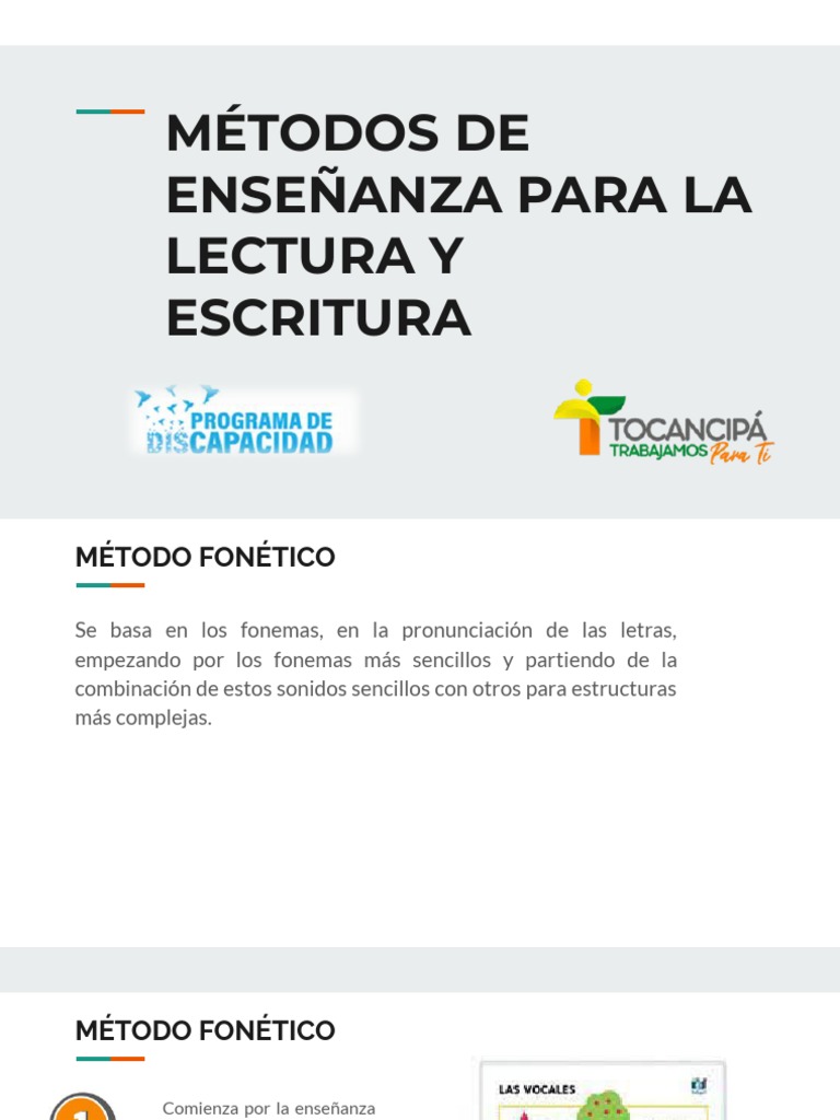 Métodos Lectura Y Escritura Pdf Sílaba Vocal