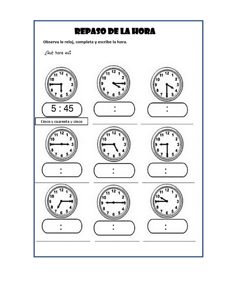 Repaso La Hora | PDF