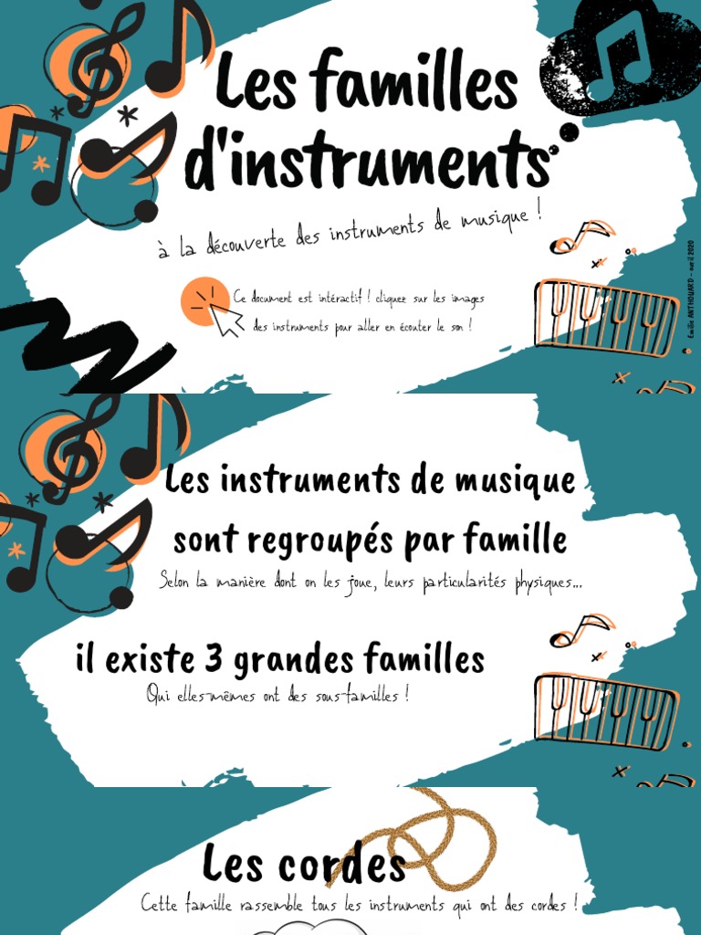 Les Familles D Instruments | PDF | Instruments à corde | Cuivres (musique)
