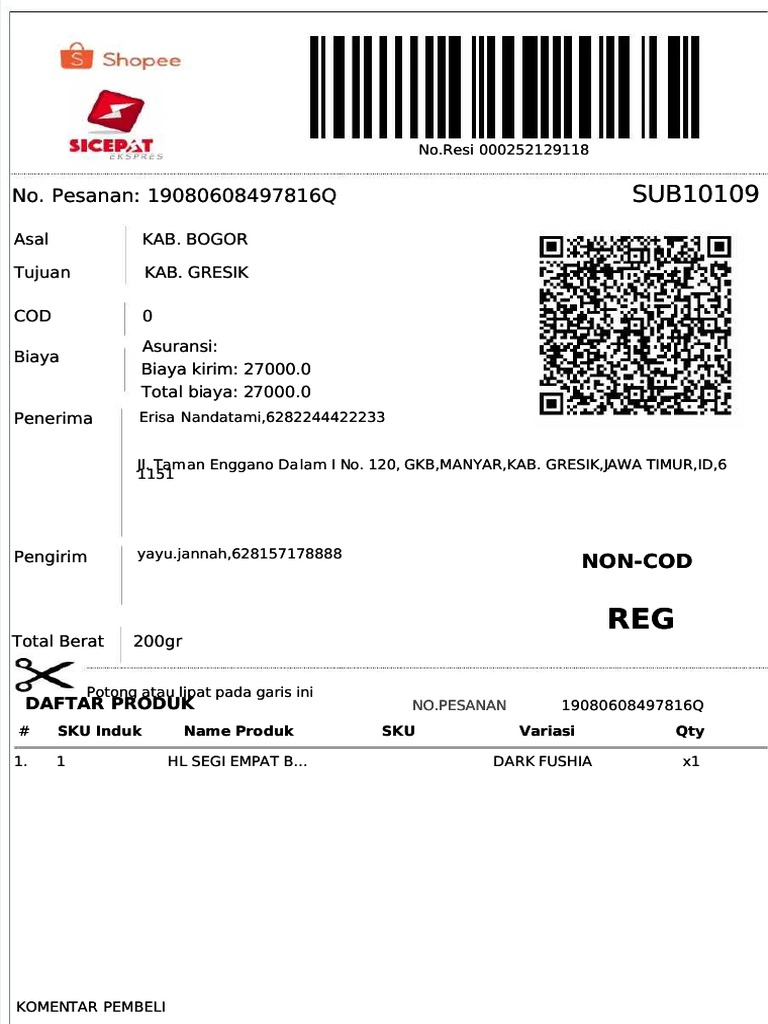 Contoh-Resi Compress | PDF