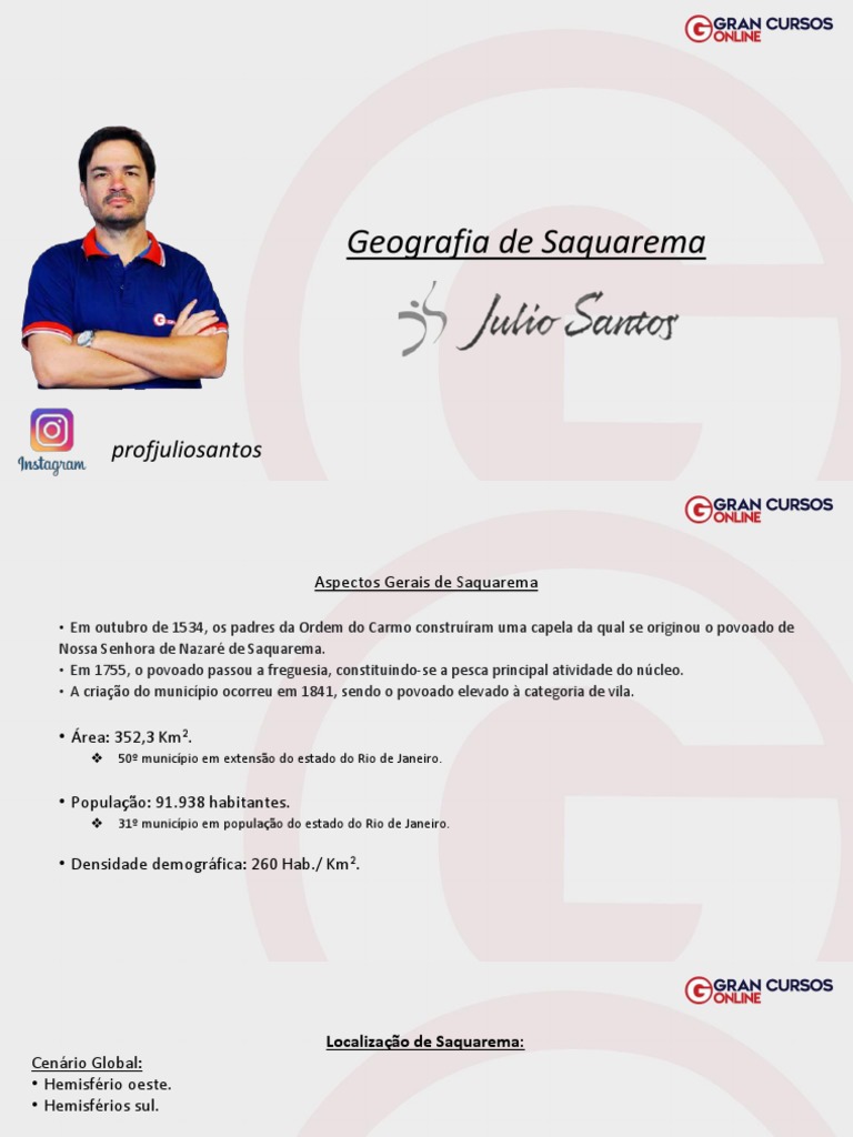 1 - Aulas - Resumo - Conhecimentos Gerais Do Munic Pio de Saquarema | PDF