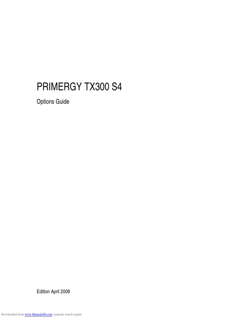 Primergy - tx300 - s4 - Options Manual | PDF | Electrical Connector | Electrostatic Discharge