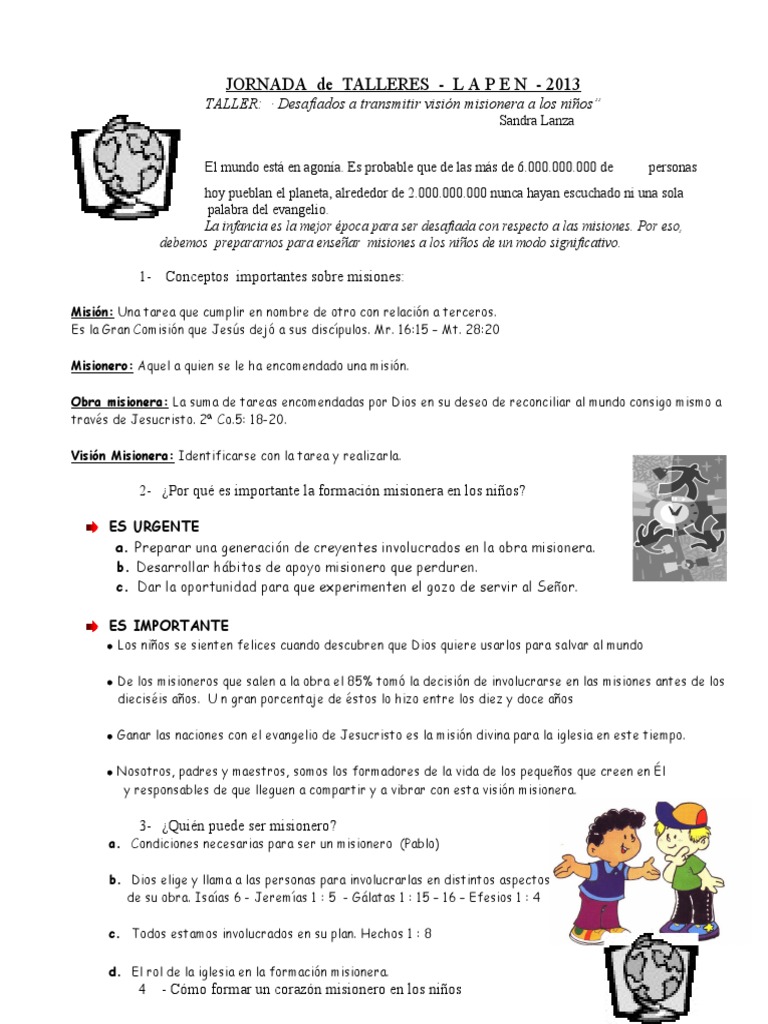 Transmitiendo La Visión Misionera A Los Niños | PDF
