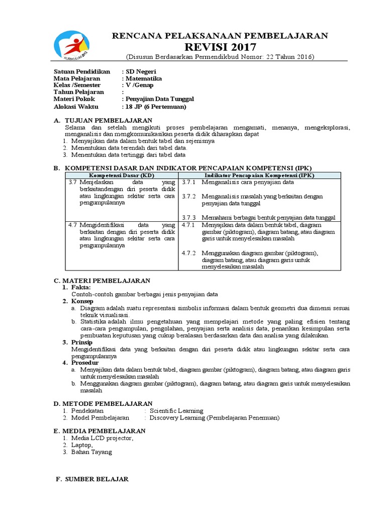 RPP Kelas 5 Matematika | PDF