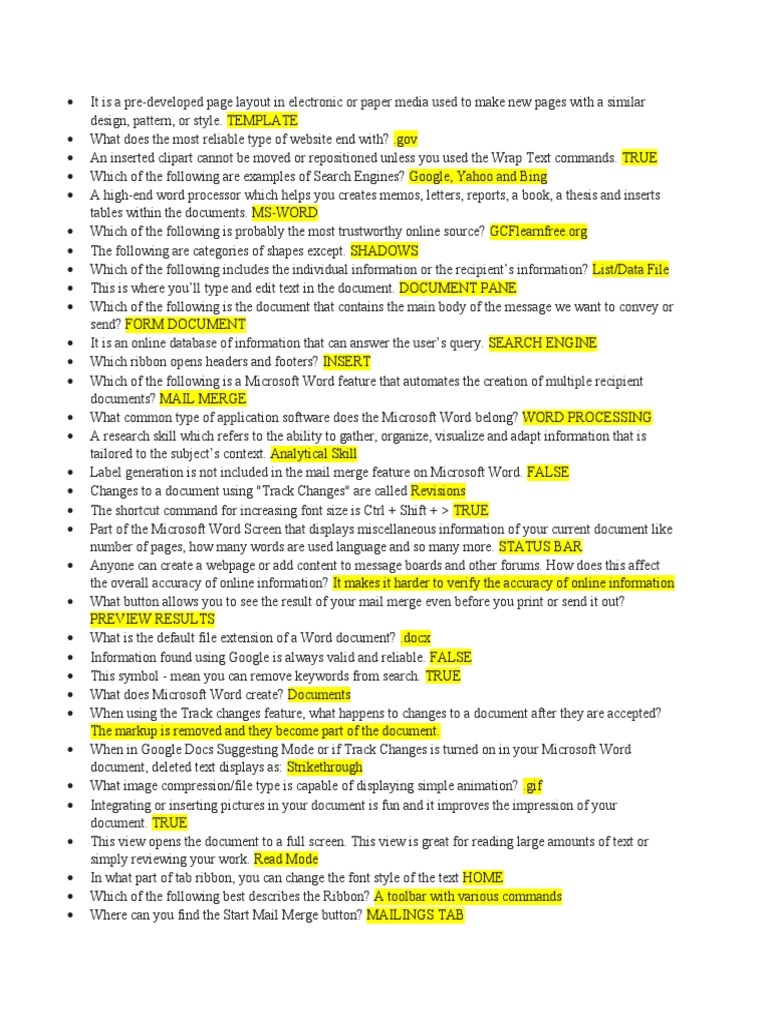 Emtech Reviewer | PDF | Microsoft Word | Page Layout