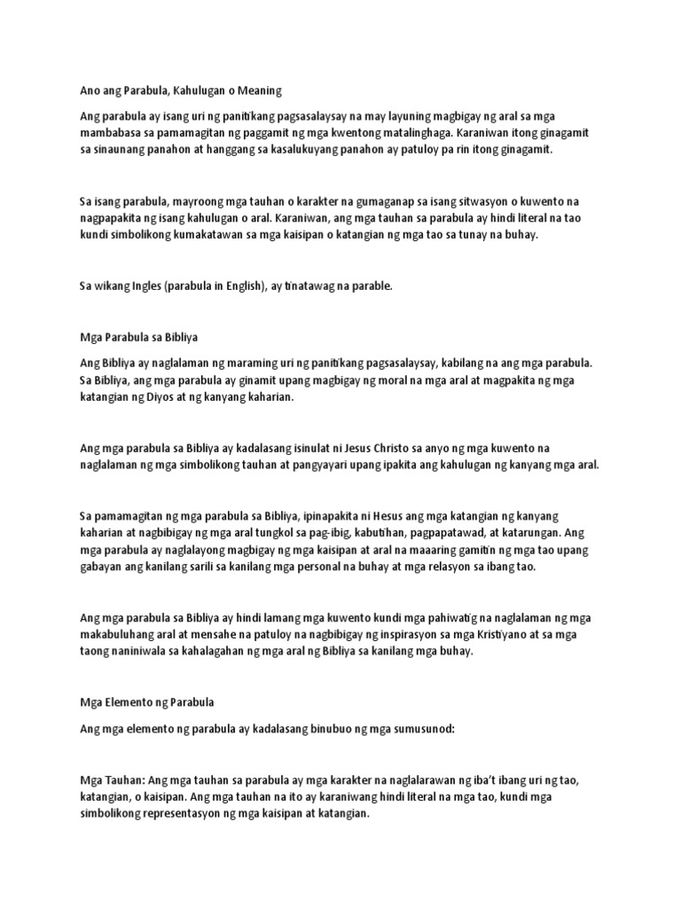 Parabula | PDF