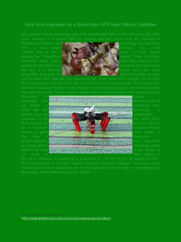 Ant-Inspired GPS Technology Innovations | PDF | Global Positioning ...