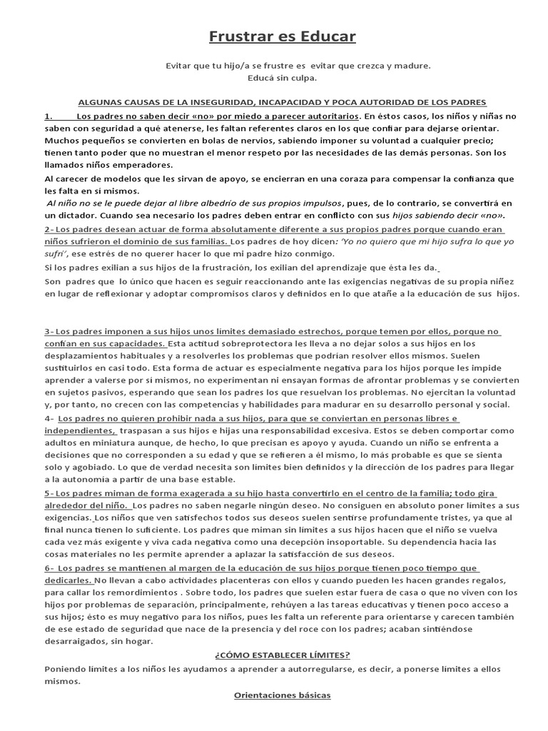 Frustrar Es Educar | PDF