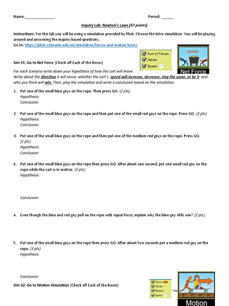 Newton's Laws Inquiry Based Lab | PDF