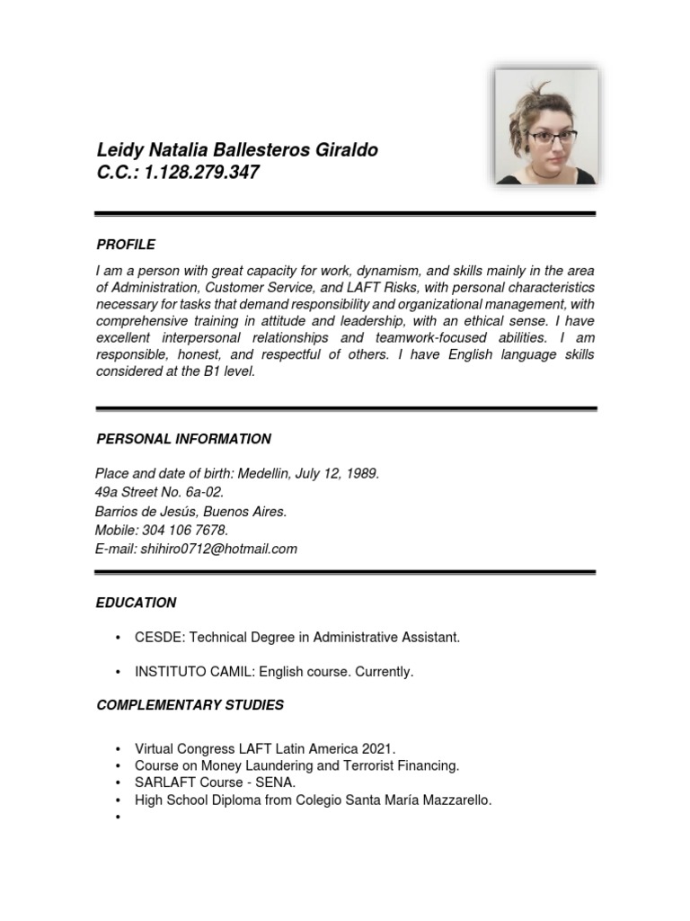 CV-Natalia Ballesteros | PDF | Business