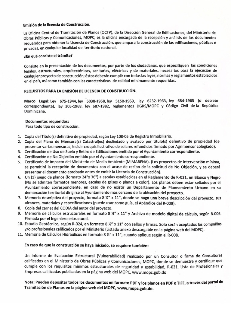 MIVED Requisitos Emisión de Licencia de | PDF