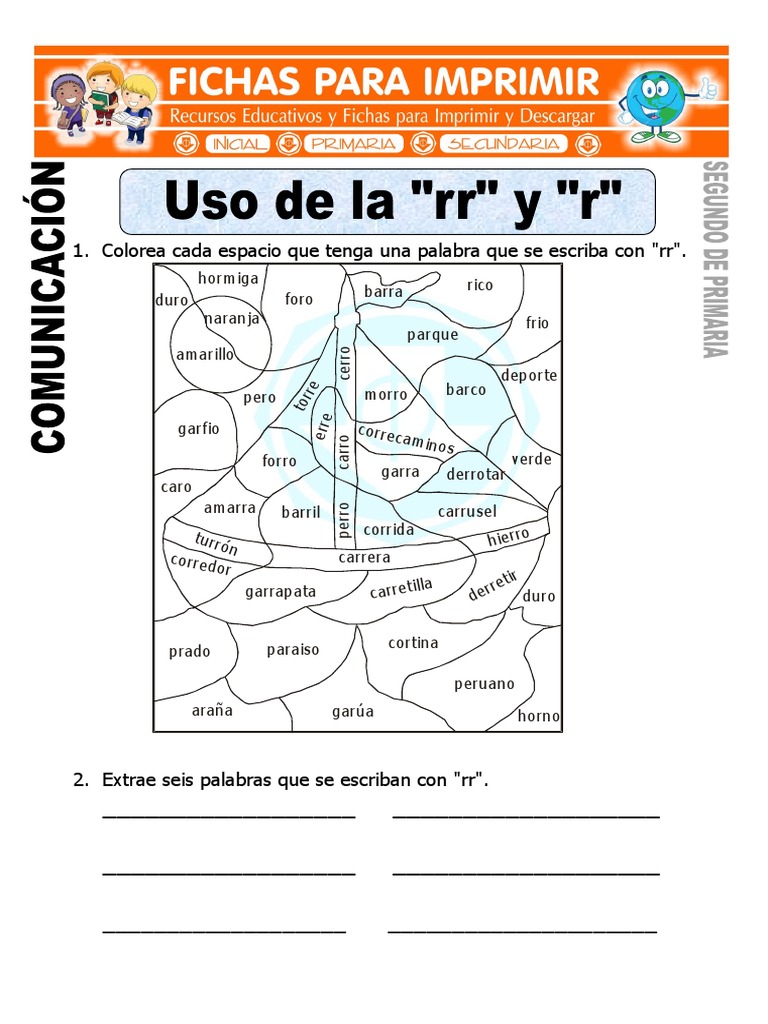 Ejercicios de "r" y "rr" para Primaria | PDF