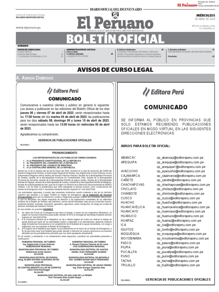 Boletín Oficial: Avisos de Curso Legal | PDF | Bancos | Inversiones
