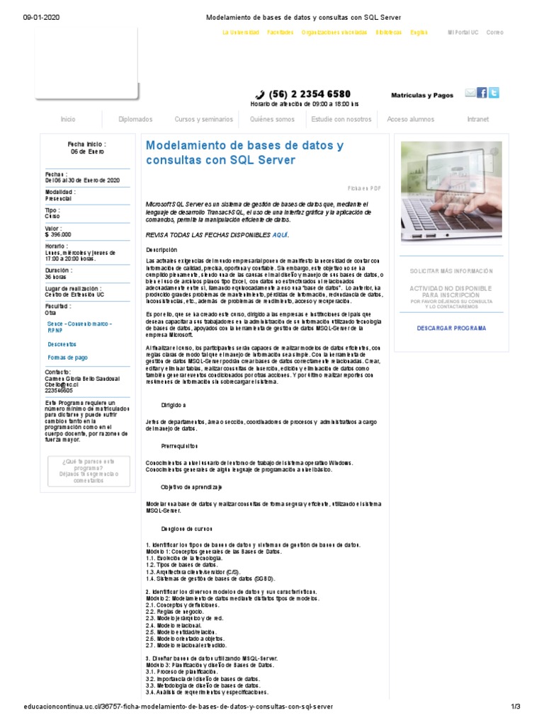 Modelamiento de Bases de Datos y Consultas Con SQL Server | PDF | Bases ...