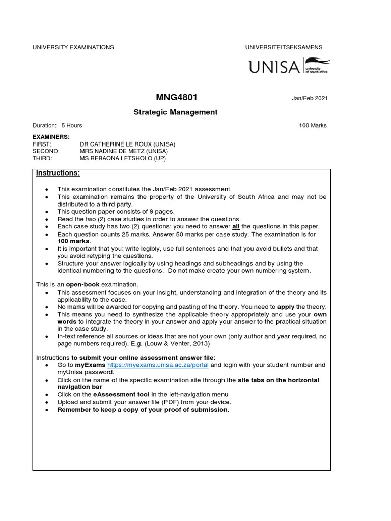 MNG4801 - 25january2021 - Online - Openbook Exam | PDF | Supply Chain | Etsy