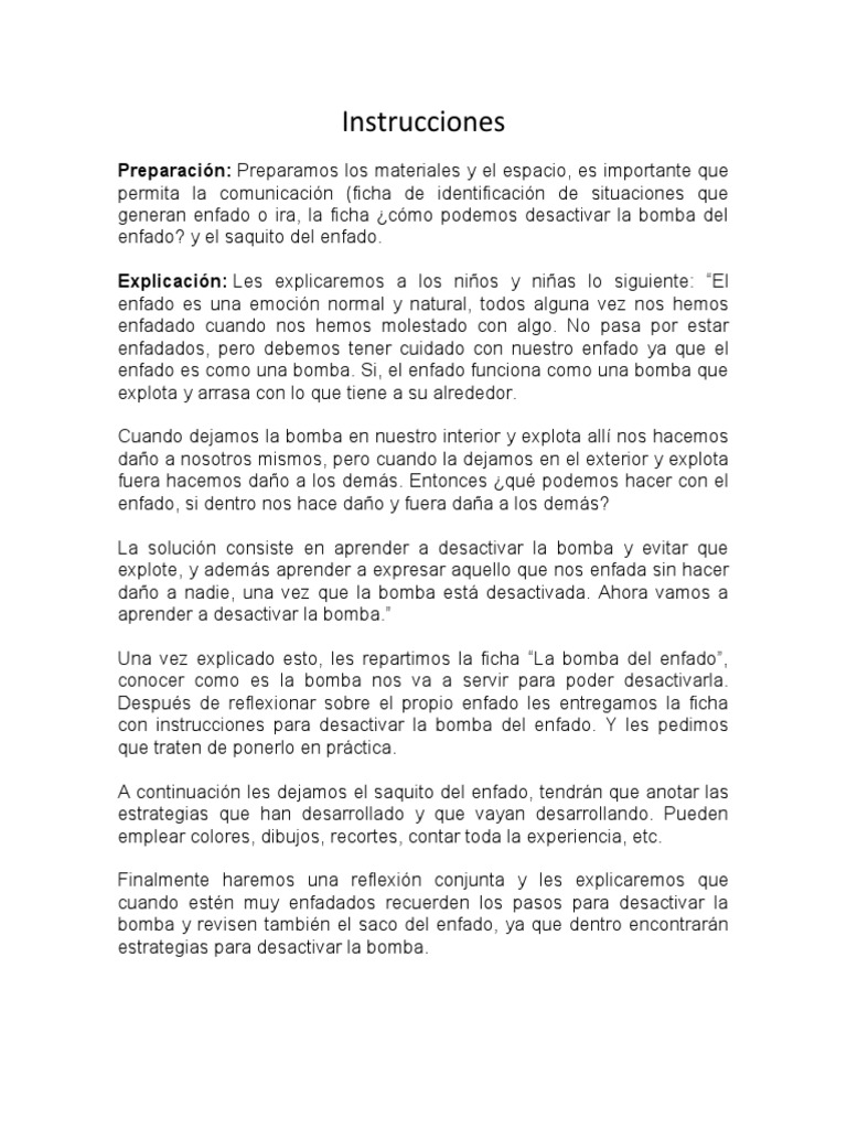 Cómo Puedo Desactivar La Bomba Del Enfado | PDF