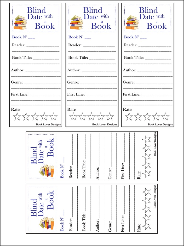 Blind Date With A Book Bookmarks | PDF