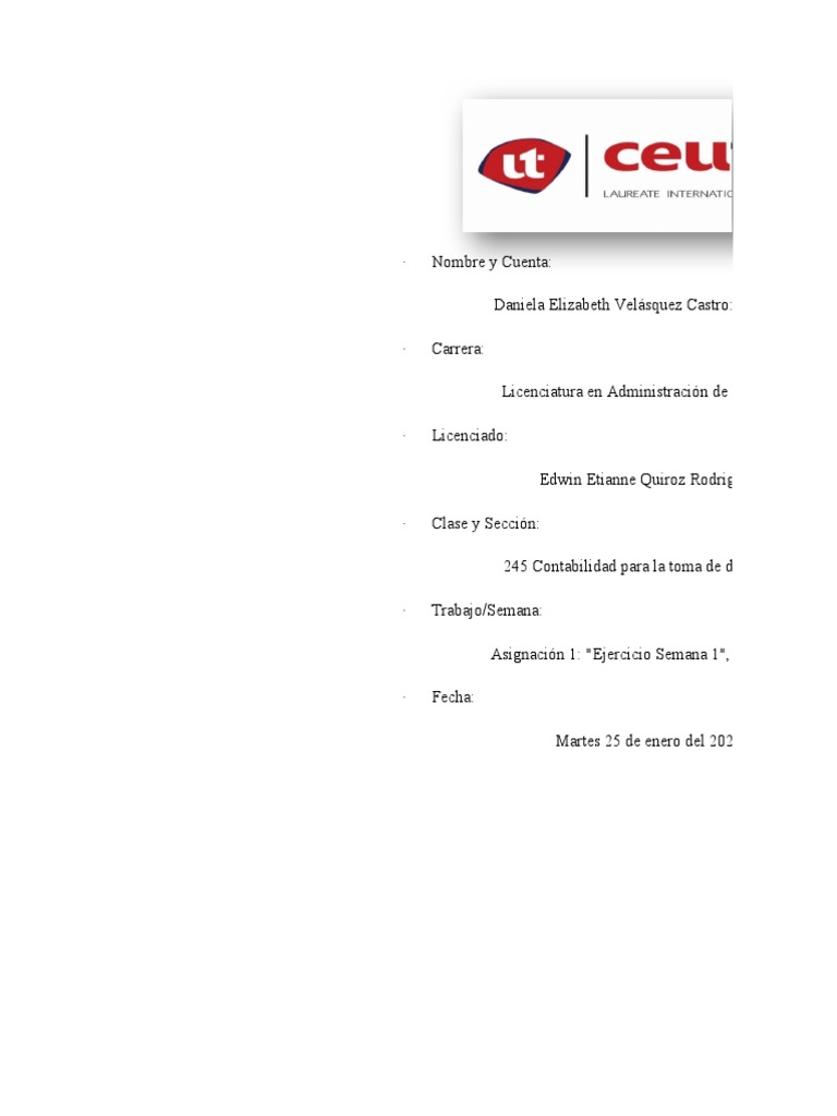 S1 - T1 - Conta. para La Toma de Decisiones - Ejercicios Semana 1 1Q 2022 - Daniela Velásquez ...