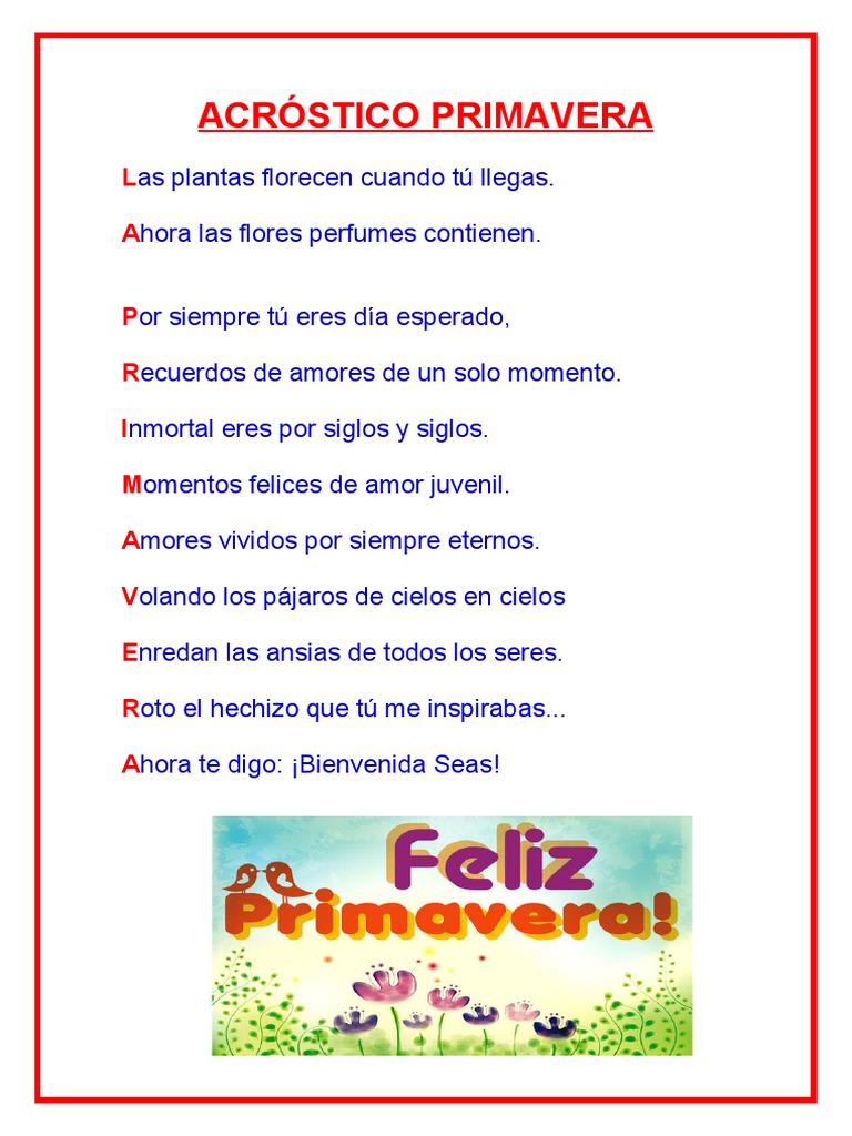 Acróstico Primavera | PDF