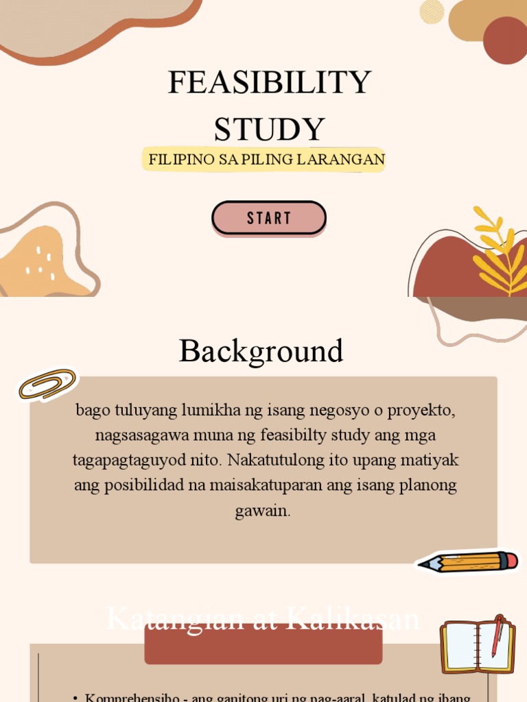 Feasibility Study: Filipino Sa Piling Larangan | PDF