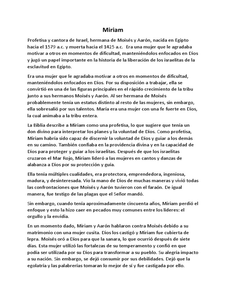 Historia de Miriam | PDF