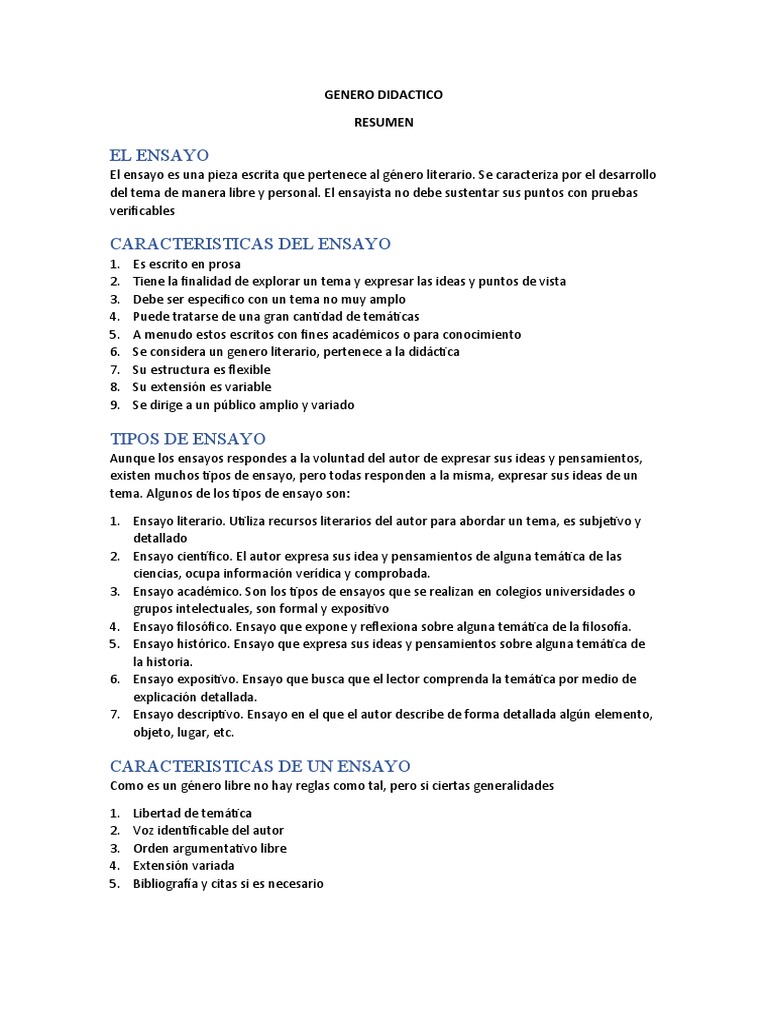 Genero Didactico | PDF | Ensayos