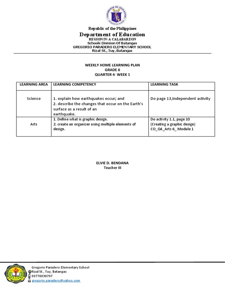 Q4-WHLP-wk1-and-2 Science and Arts | PDF | Cognition | Cognitive Science