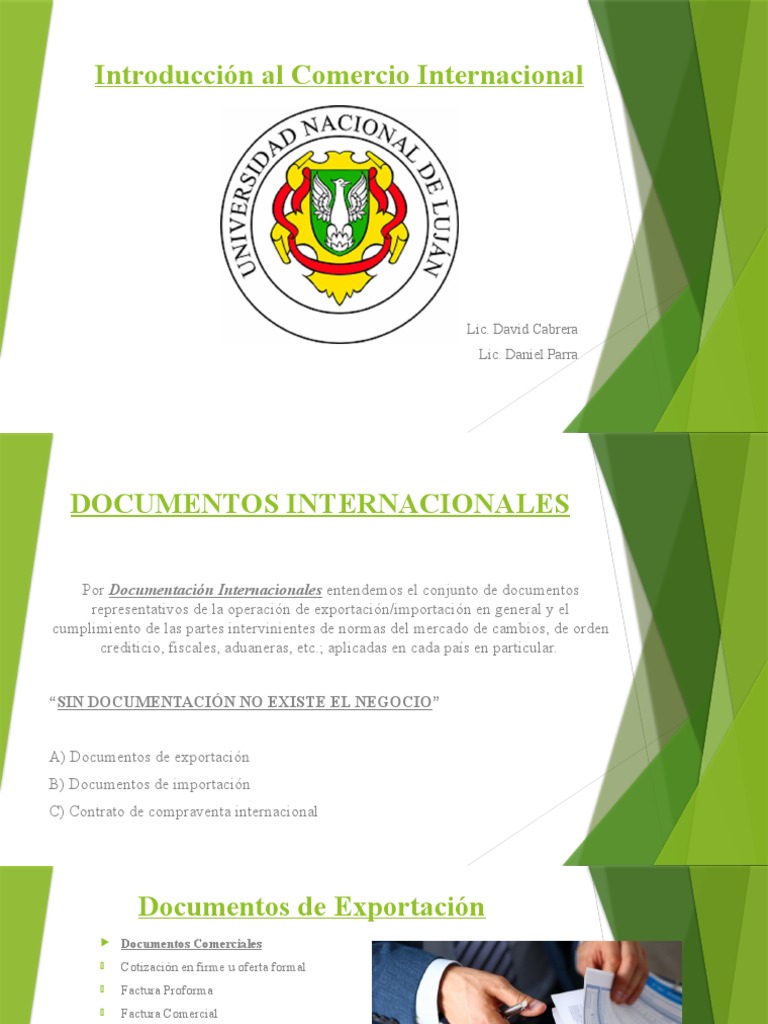 Introducción Al Comercio Internacional: Lic. David Cabrera Lic. Daniel ...