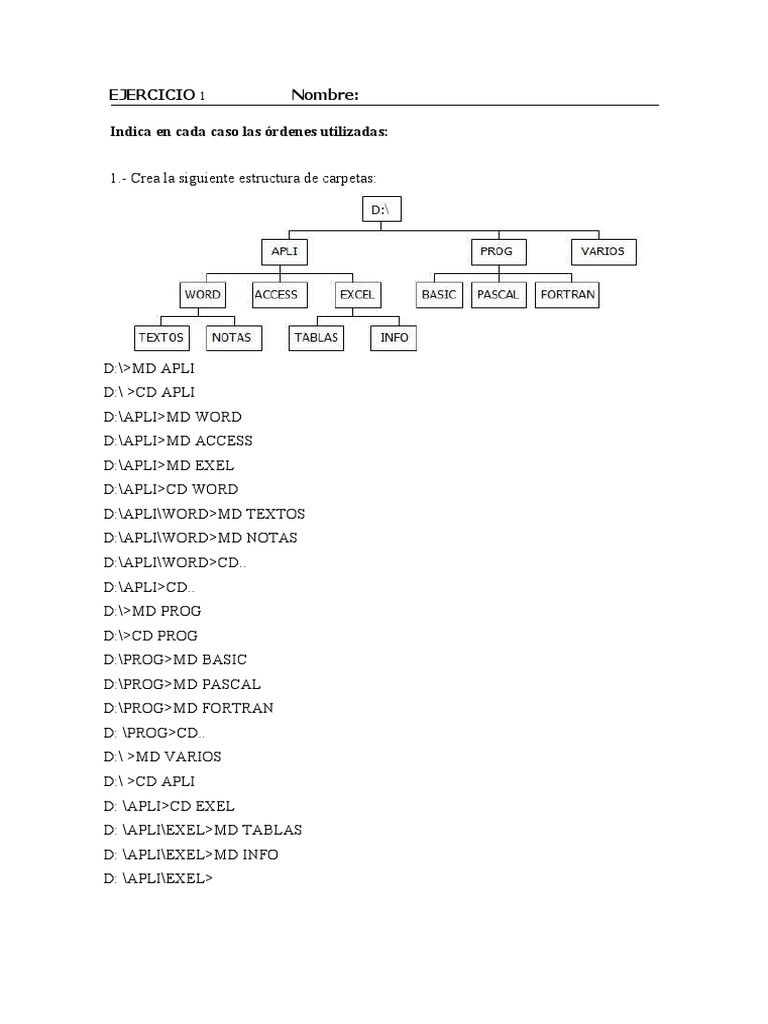 Ejercicios MS Dos 2021 Quiz | PDF | Archivo de computadora | Directorio ...