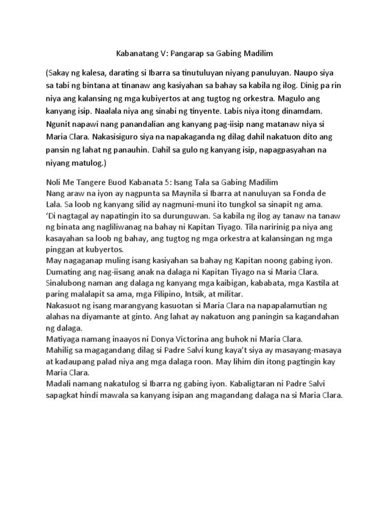 Kabanatang V Pangarap Sa Gabing Madilim | PDF