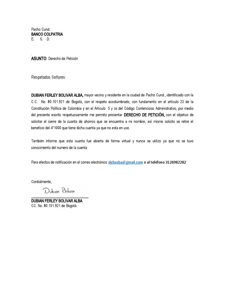 Solicitud para Banco Ejemplo | PDF