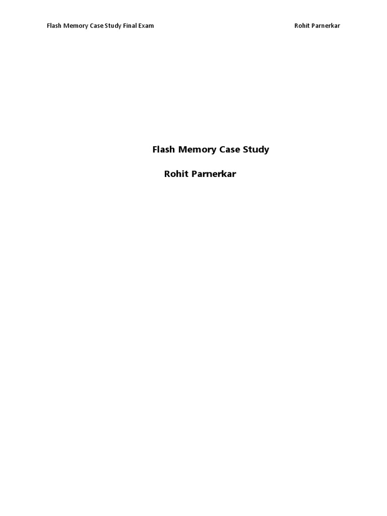 Flash Memory Case Study Solution PDF Free | PDF | Cost Of Capital ...