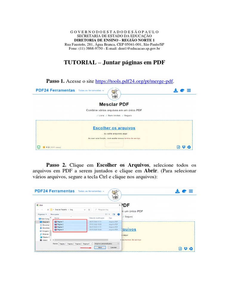 Tutorial Juntar Pginas em PDF - nt1 | PDF