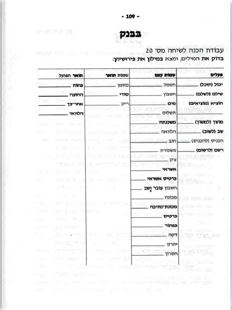 בבנק - Exercise for Hebrew learners "At the bank" | PDF