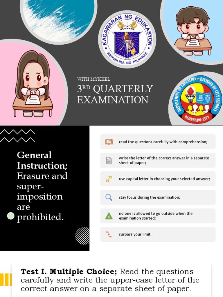 3rd Quarterly Examination - Multiple Choice Test Questions on Various ...