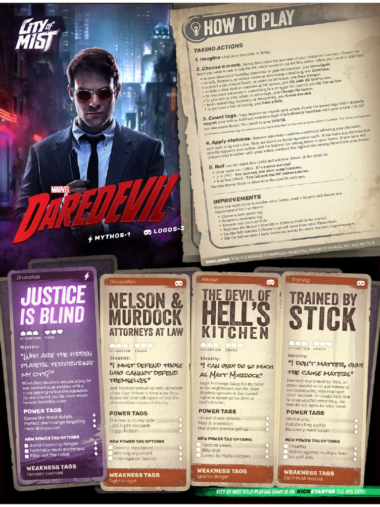 City of Mist Tribute To Marvel's Daredevil | PDF