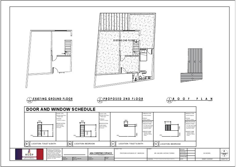 Archi Plans of 1 Bedroom Unit | PDF | Window | Door