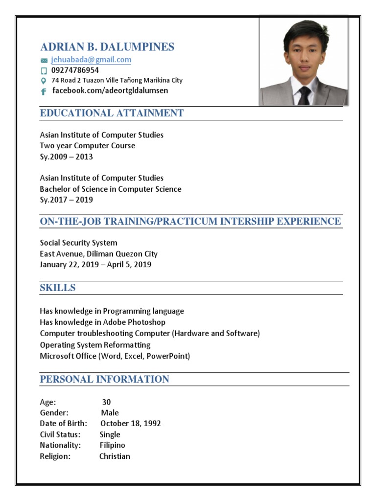 Adrian Dalumpines Resume: IT Skills & Experience | PDF | Career & Growth