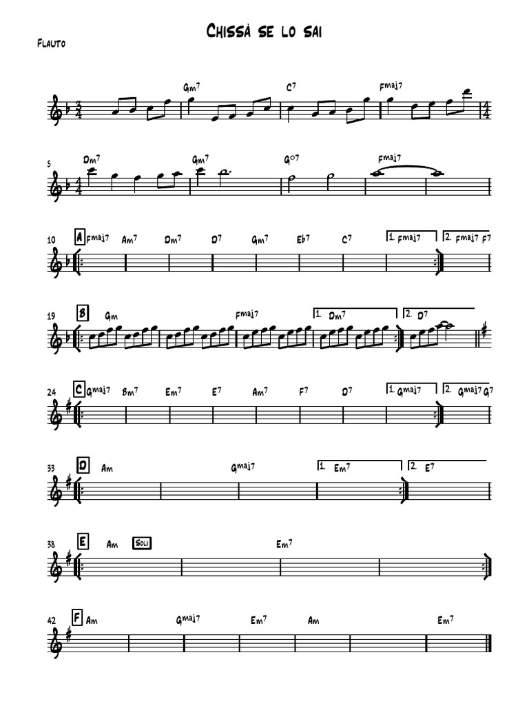 Chissà Se Lo Sai Score - Parti | PDF