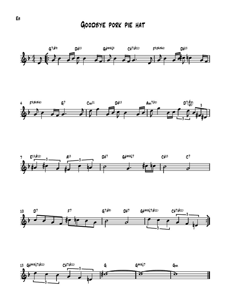 Goodbye Pork Pie Hat BB - Eb | PDF