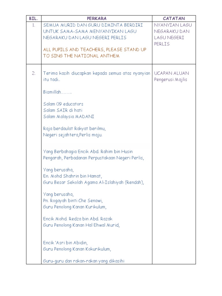 Teks Pelancaran Nilam 23 | PDF