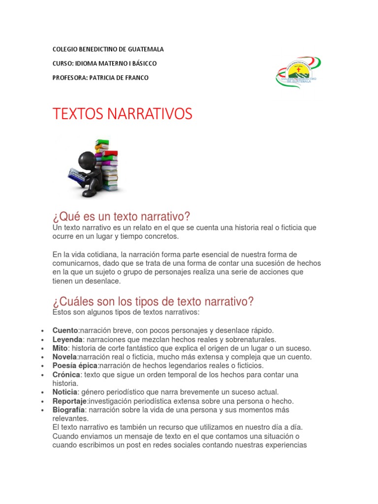 Características y tipos de textos narrativos | PDF | Narración | Cuentos