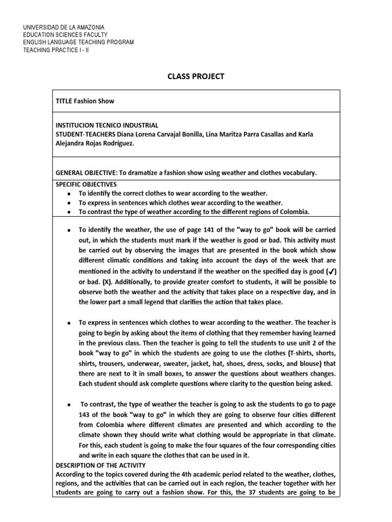 Class Project | PDF | Clothing | Human Appearance