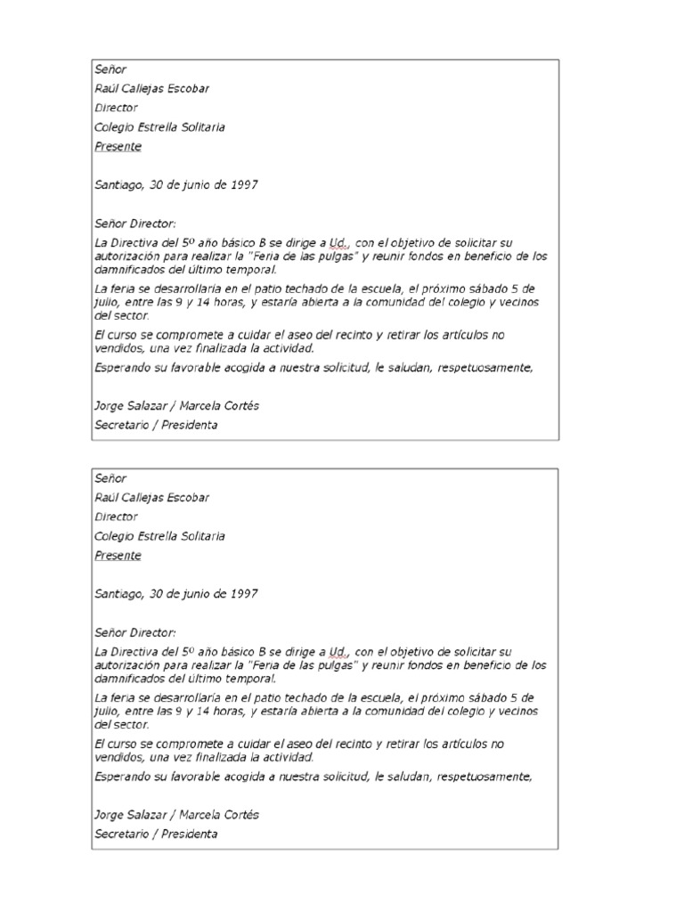 Actividad Partes de La Carta | PDF