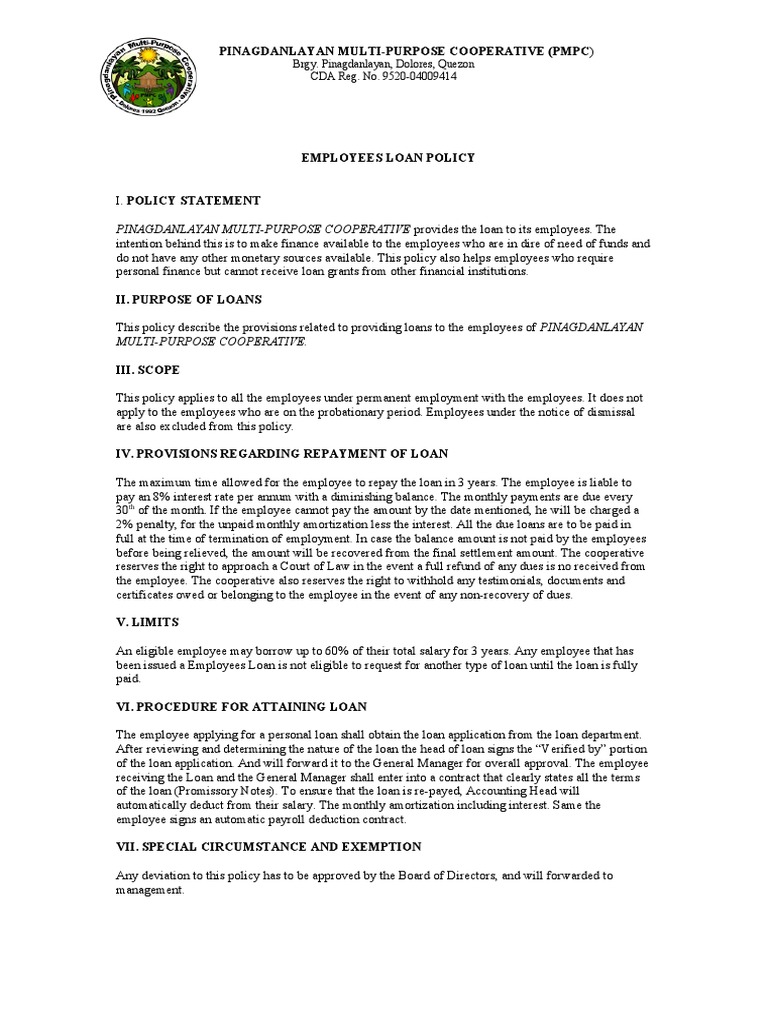 Employee Loan Policy Guide | PDF | Loans | Employment