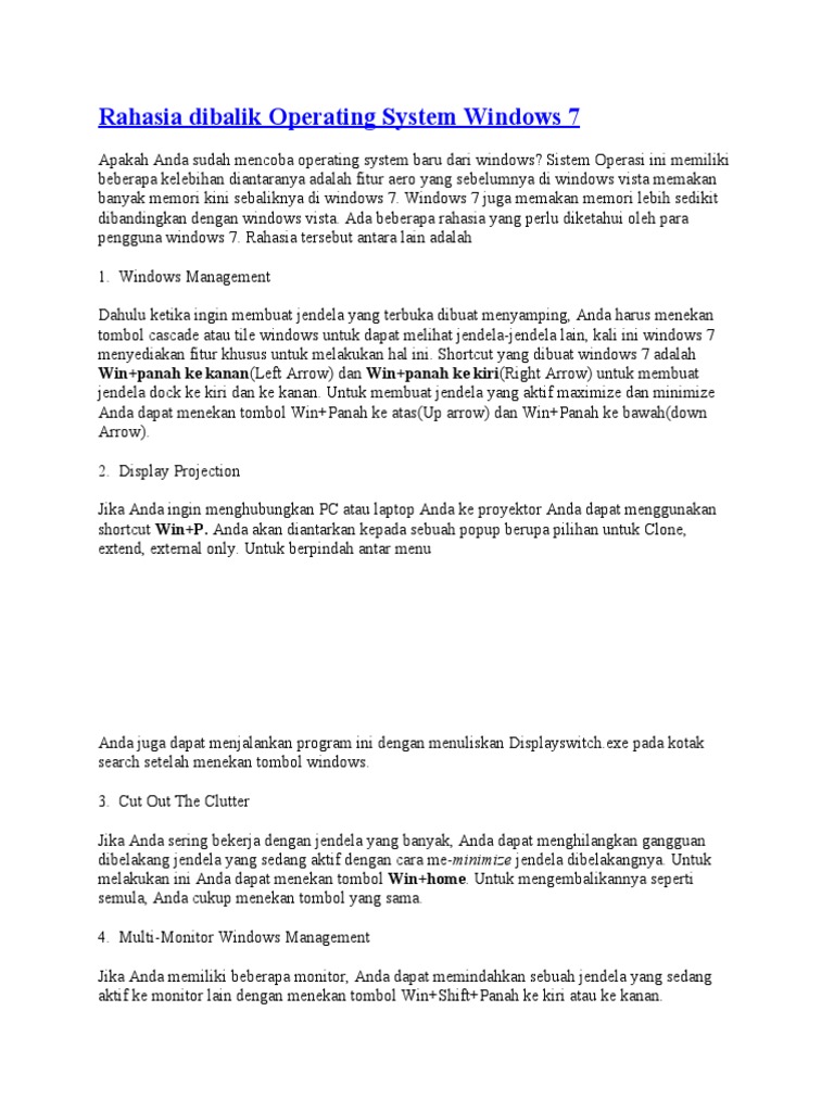 Rahasia Dibalik Operating System Windows | PDF